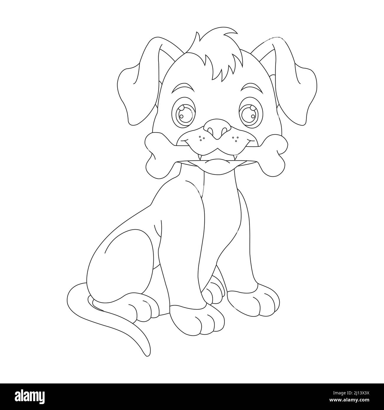 Puppy Outline Coloring Page