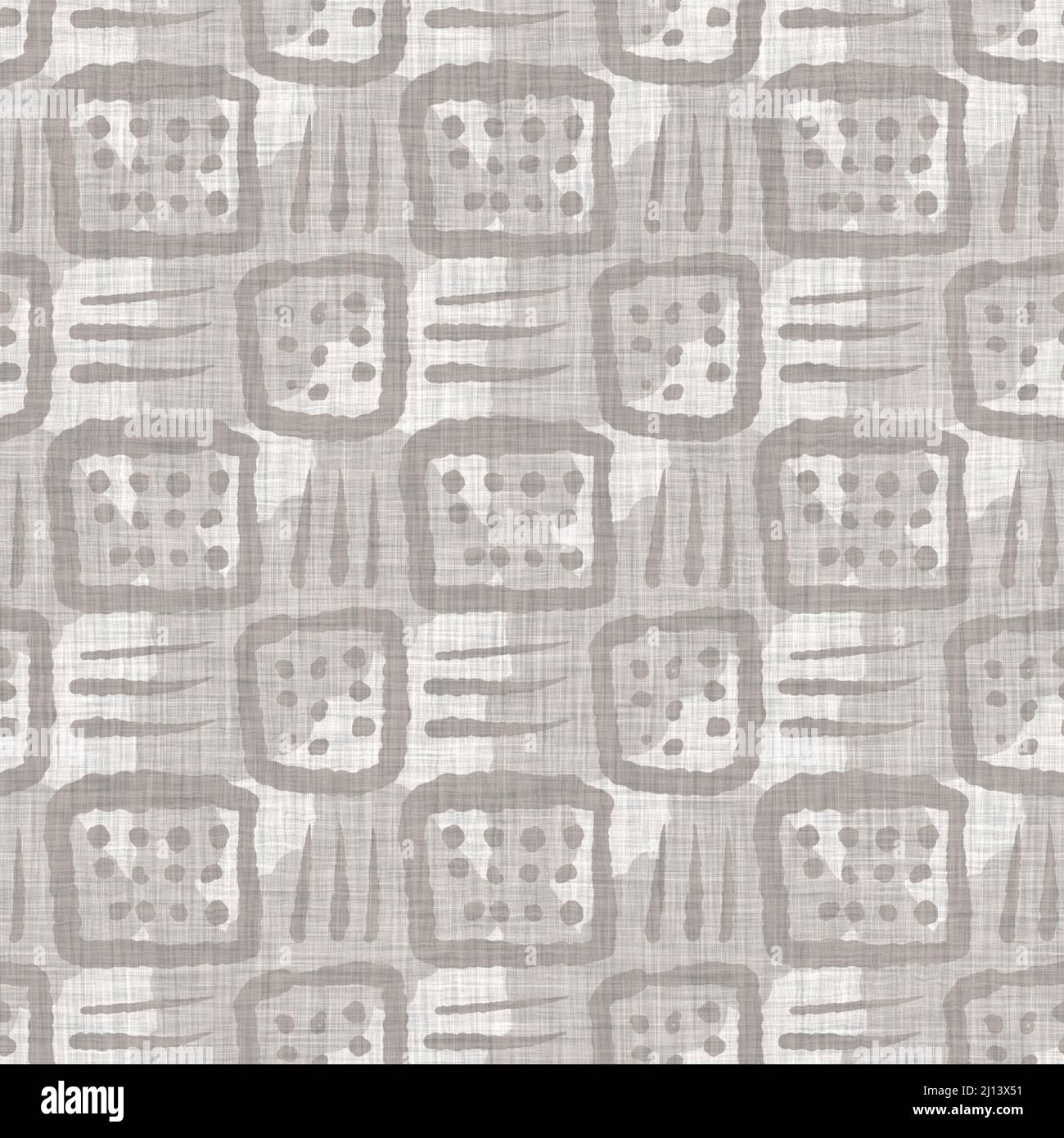 French gray geometric linen seamless pattern. Tonal farmhouse cottage ...