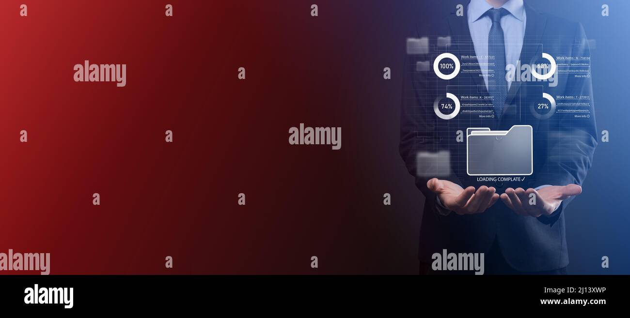 Business developer hand using board framework on virtual modern ...