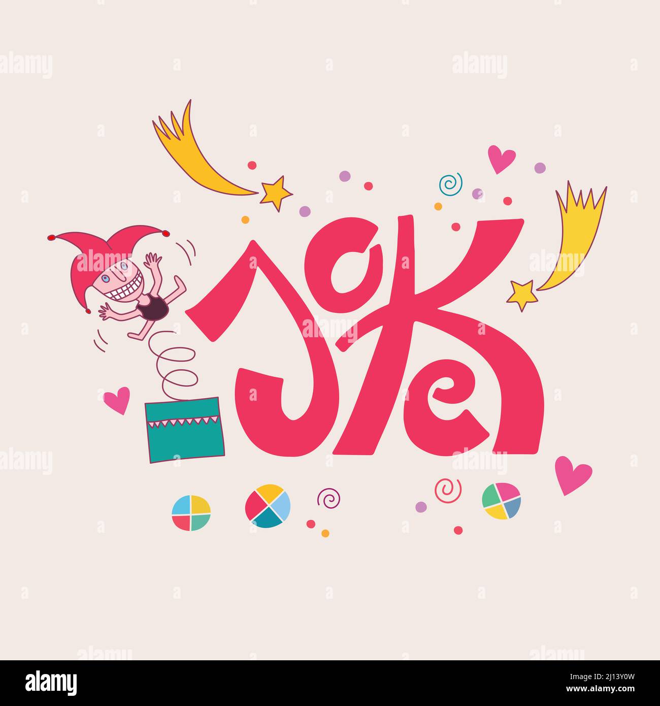 Word Joke with surprise box and jester Stock Vector Image & Art - Alamy