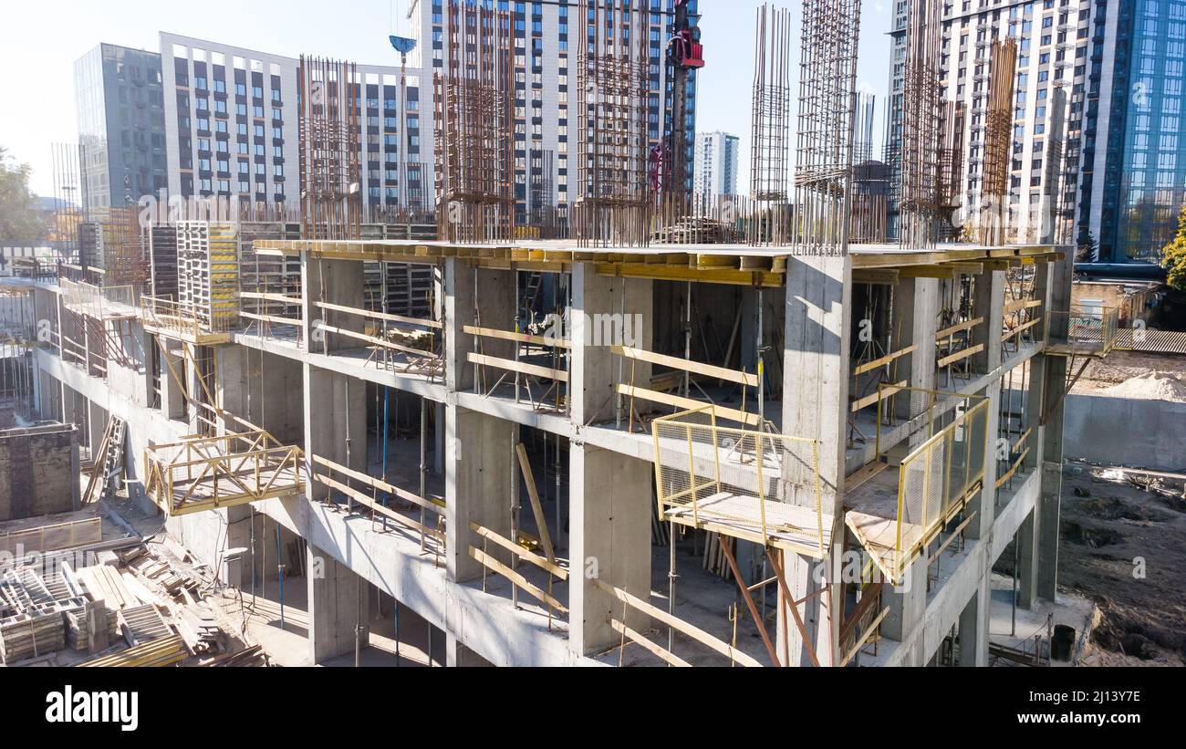 construction site, buildings with cranes Stock Photo - Alamy