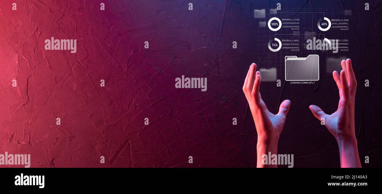 Business developer hand using board framework on virtual modern ...