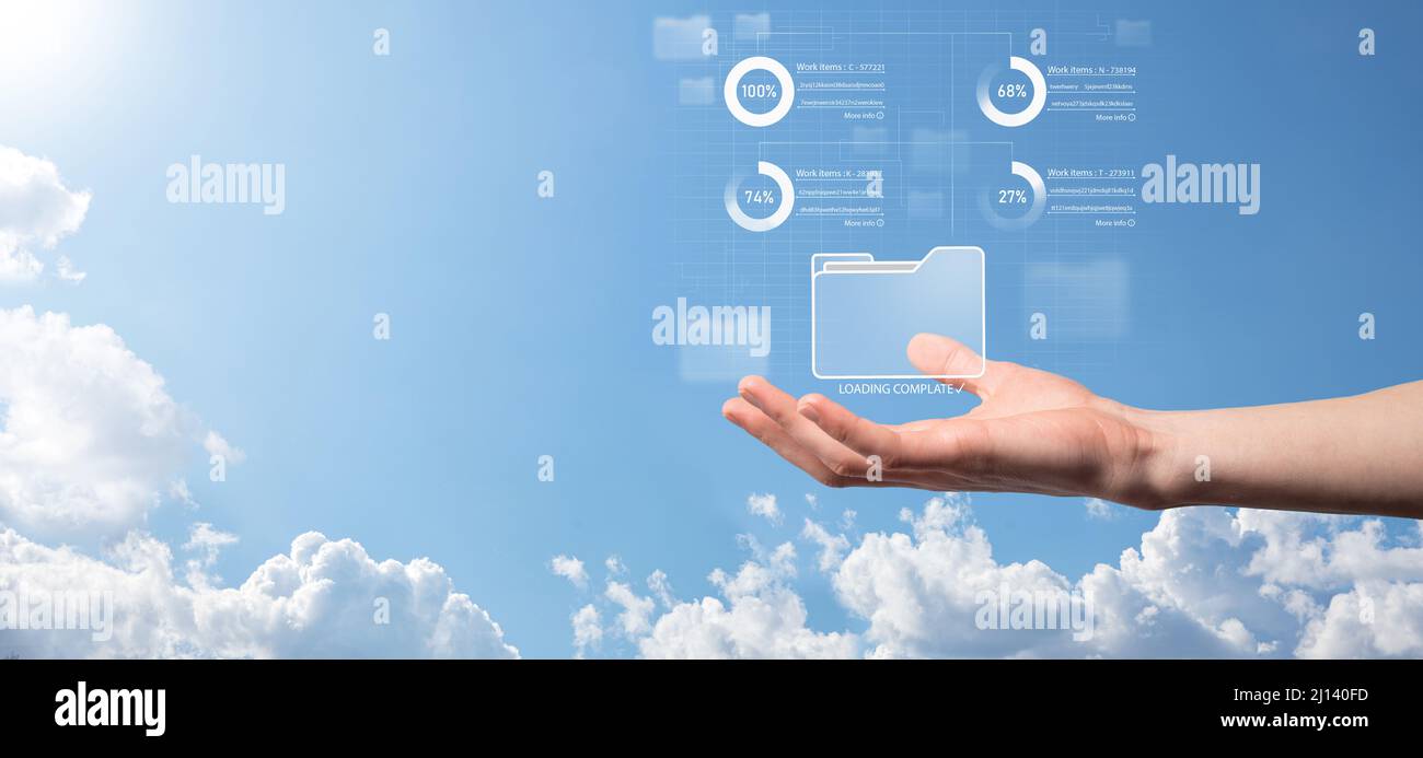 Business developer hand using board framework on virtual modern ...