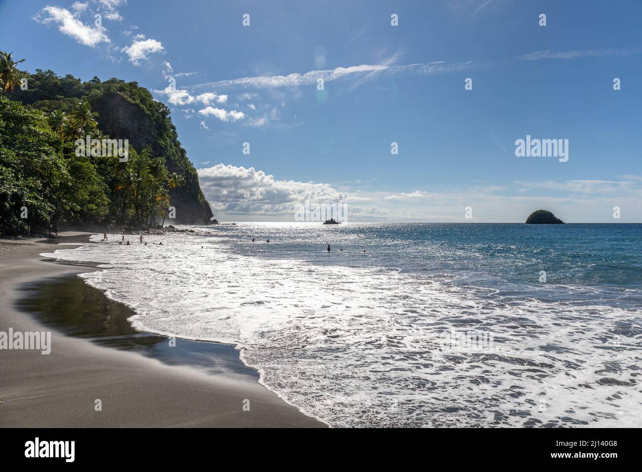 Anse Couleuvre beach - Le Precheur, Martinique French Antilles Stock ...
