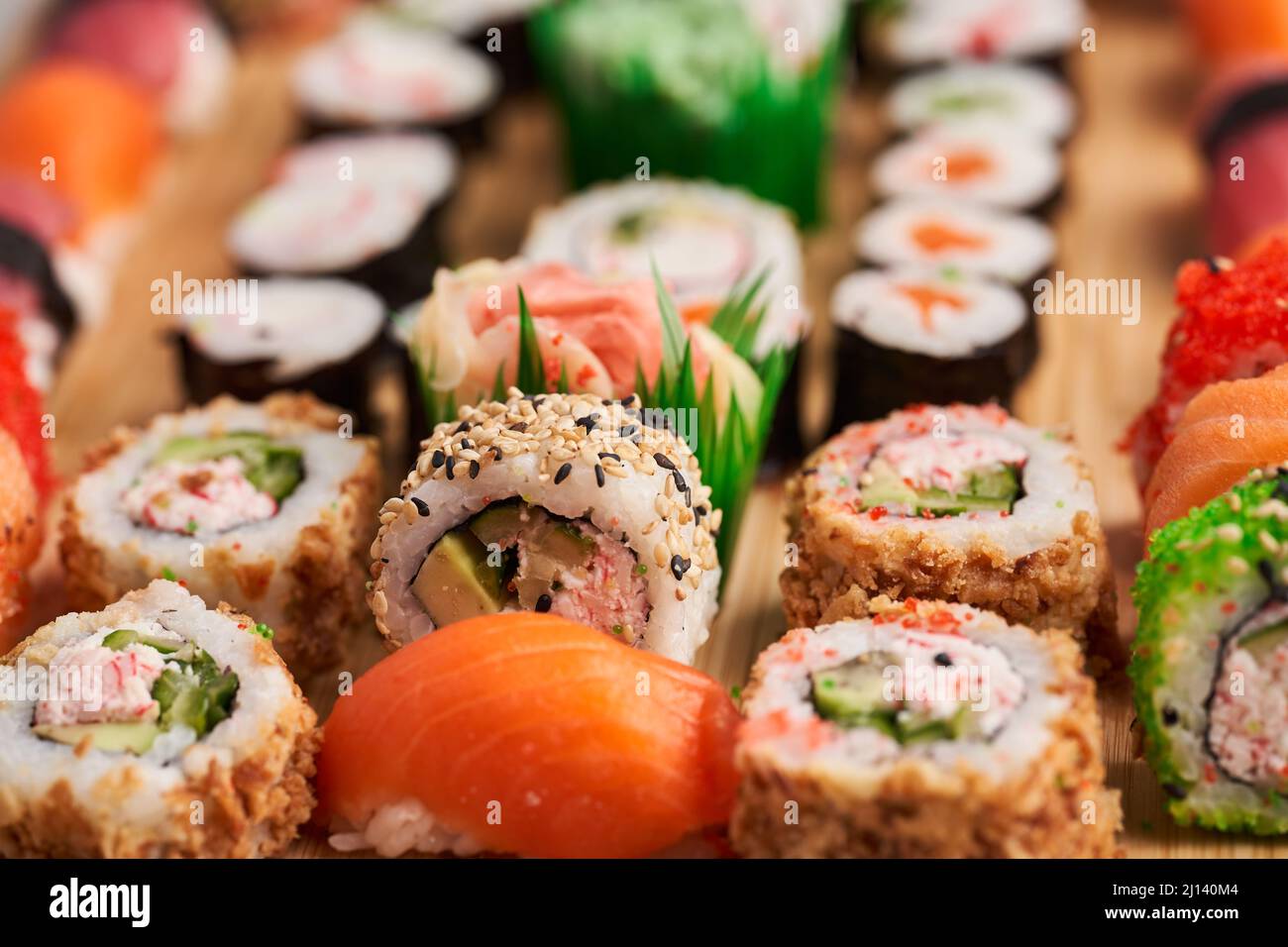 Delicious variety of sushi freshly prepared Stock Photo - Alamy