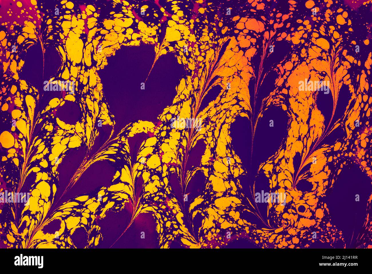 Ebru Marbling texture with floral patterns Stock Photo - Alamy