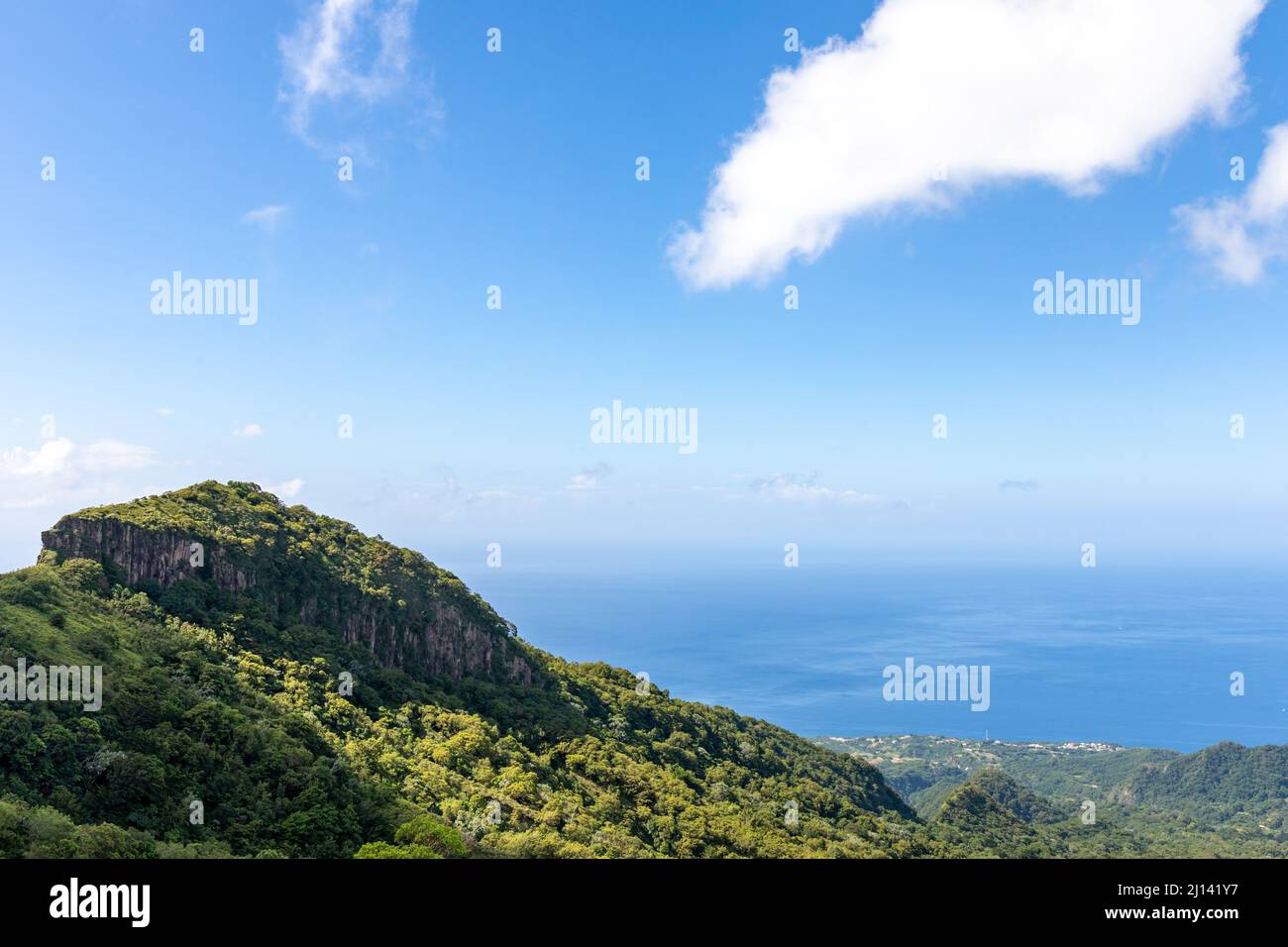 Hike to the top of Mount Pelee, Martinique, French Antilles Stock Photo ...