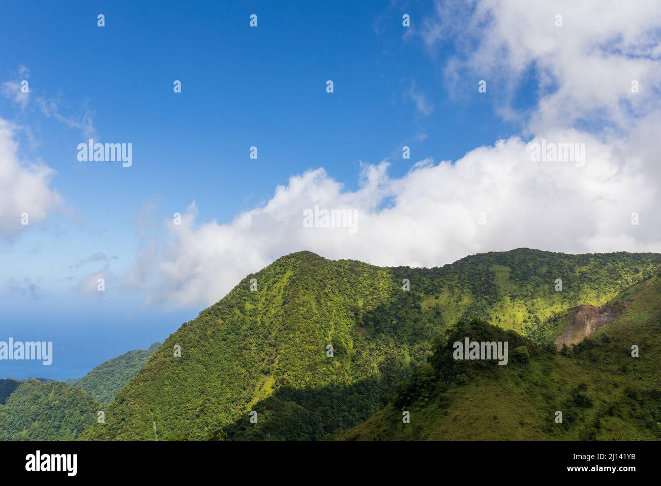 Hike to the top of Mount Pelee, Martinique, French Antilles Stock Photo ...