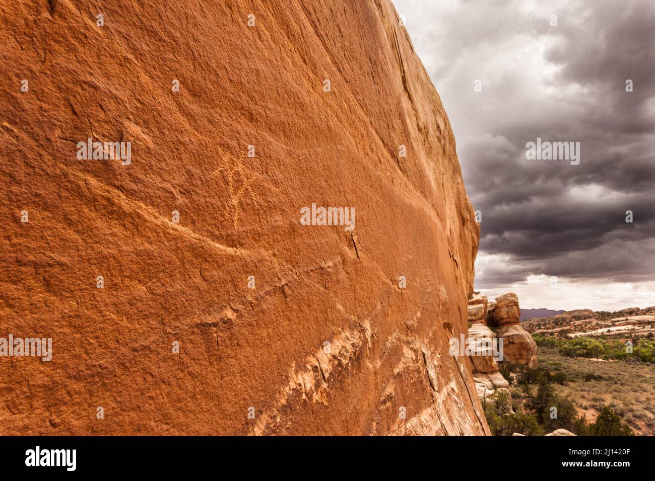 An ancient Native American anthropomorphic figure chipped into the ...