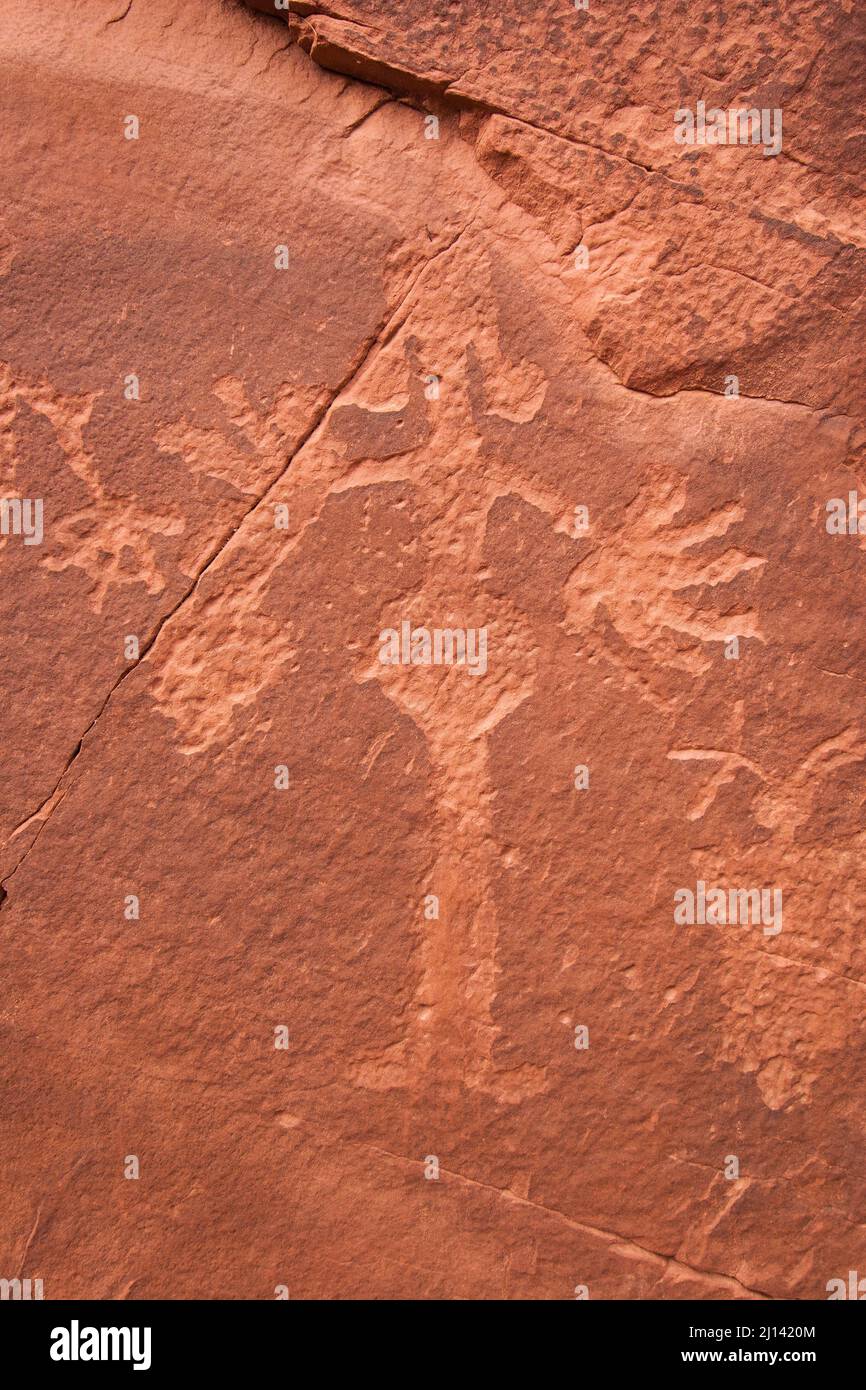 Ancestral Puebloan Native American rock art in Kane Creek Canyon near ...