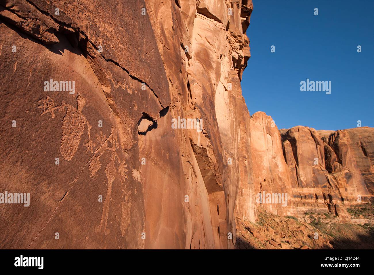 Ancestral Puebloan Native American rock art in Kane Creek Canyon near ...