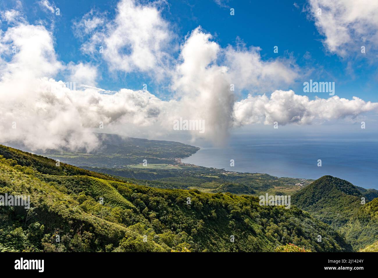Hike to the top of Mount Pelee, Martinique, French Antilles Stock Photo ...