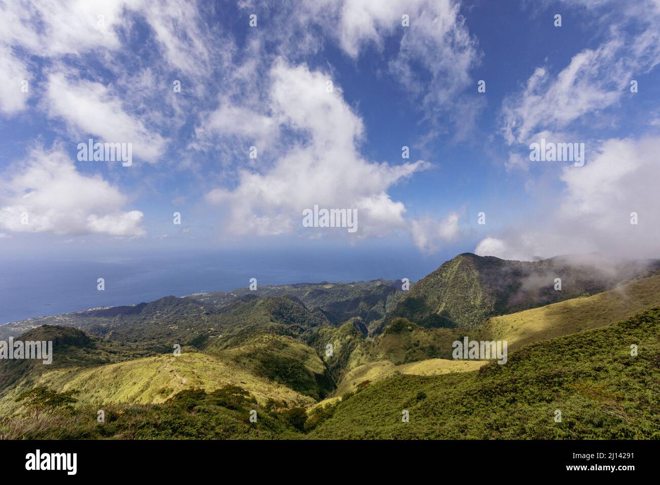 Hike to the top of Mount Pelee, Martinique, French Antilles Stock Photo ...