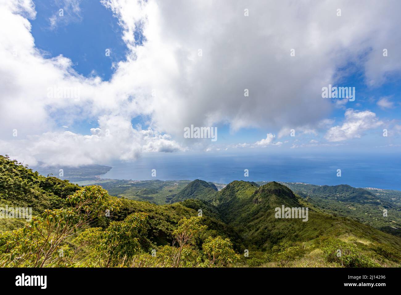 Hike to the top of Mount Pelee, Martinique, French Antilles Stock Photo ...