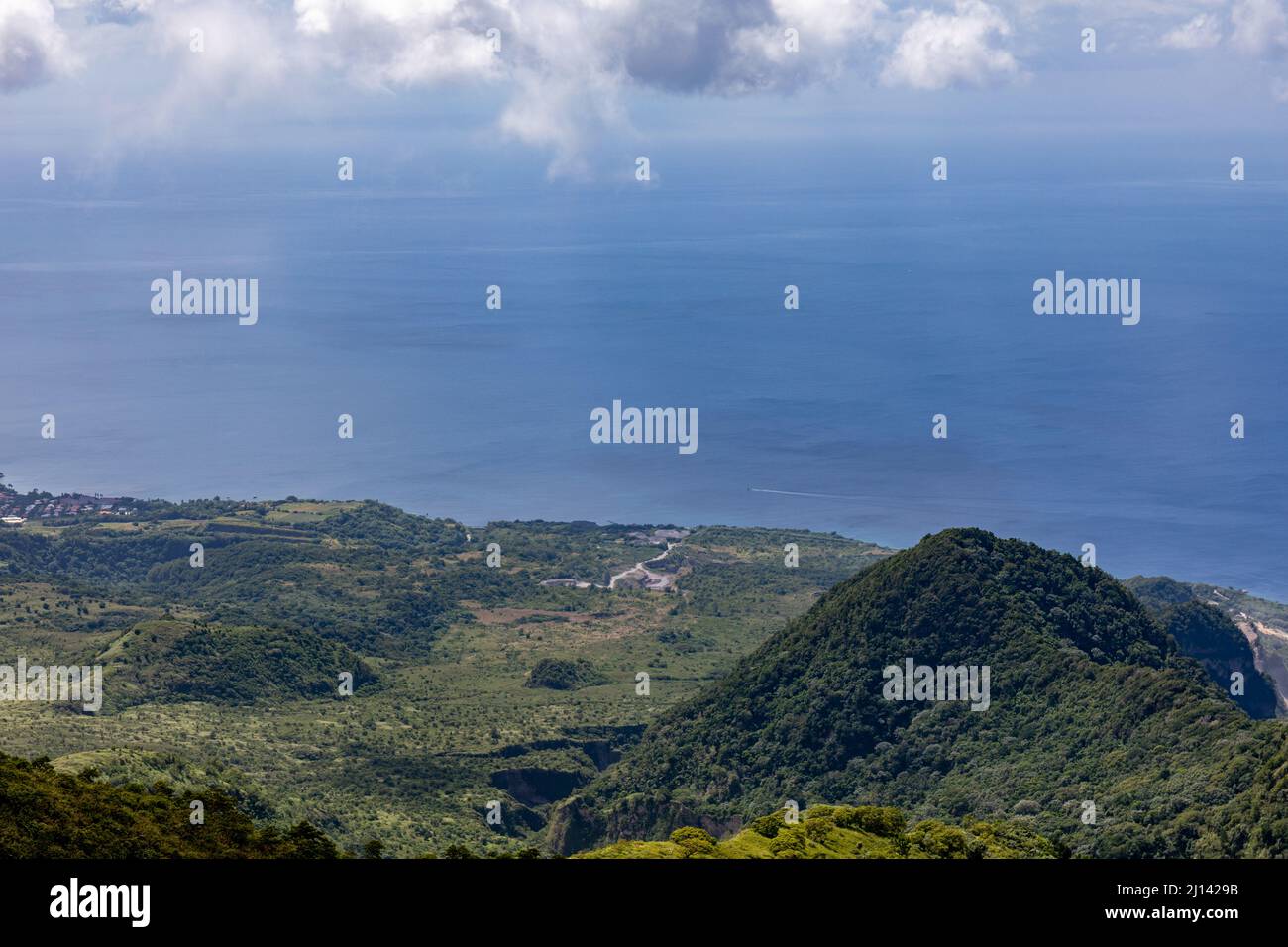 Hike to the top of Mount Pelee, Martinique, French Antilles Stock Photo ...