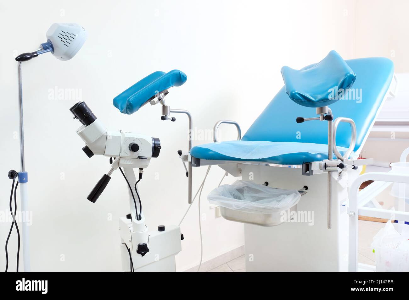 Gynecological room in clinic with chair and equipment, tools for ...