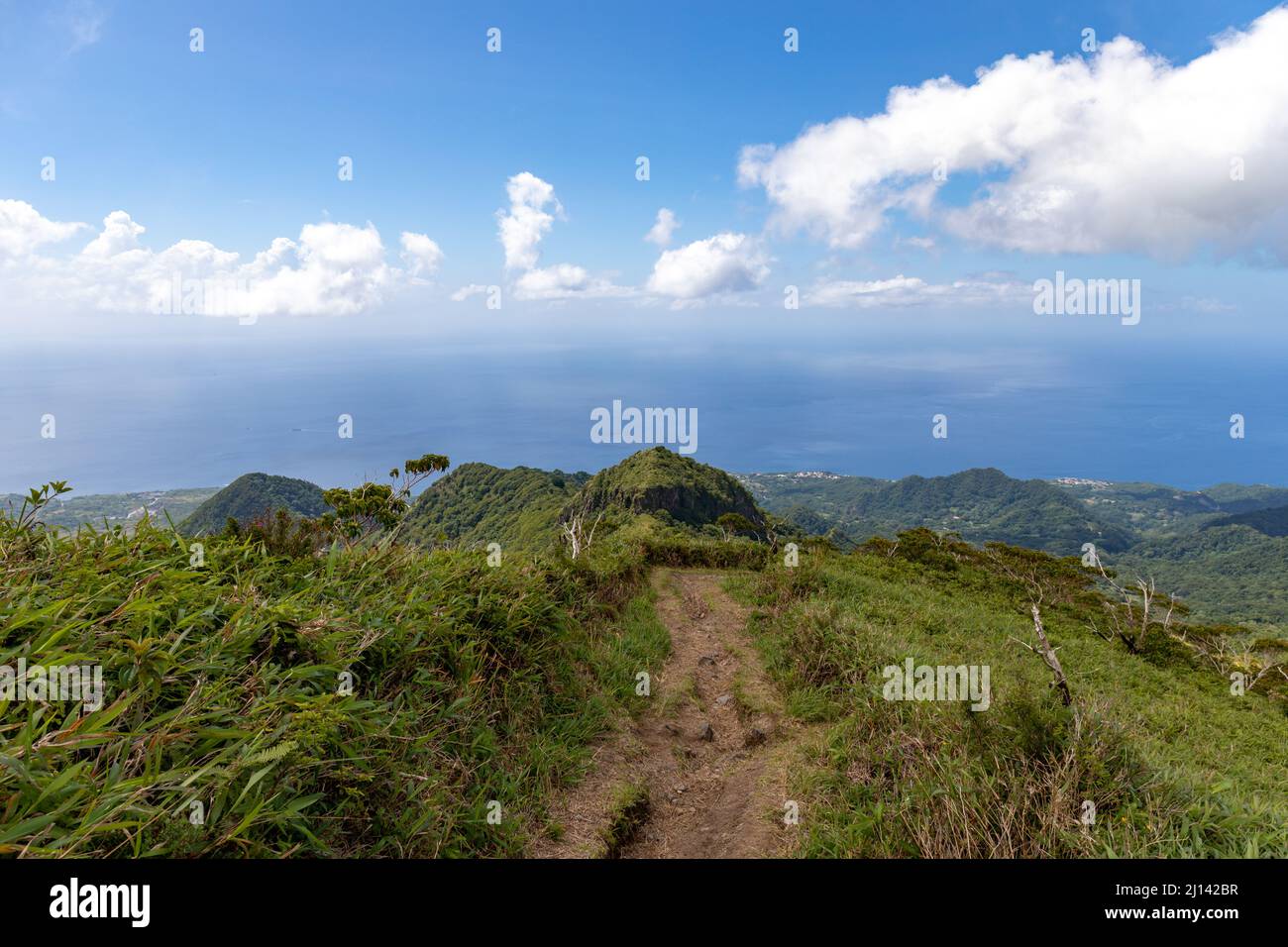 Hike to the top of Mount Pelee, Martinique, French Antilles Stock Photo ...