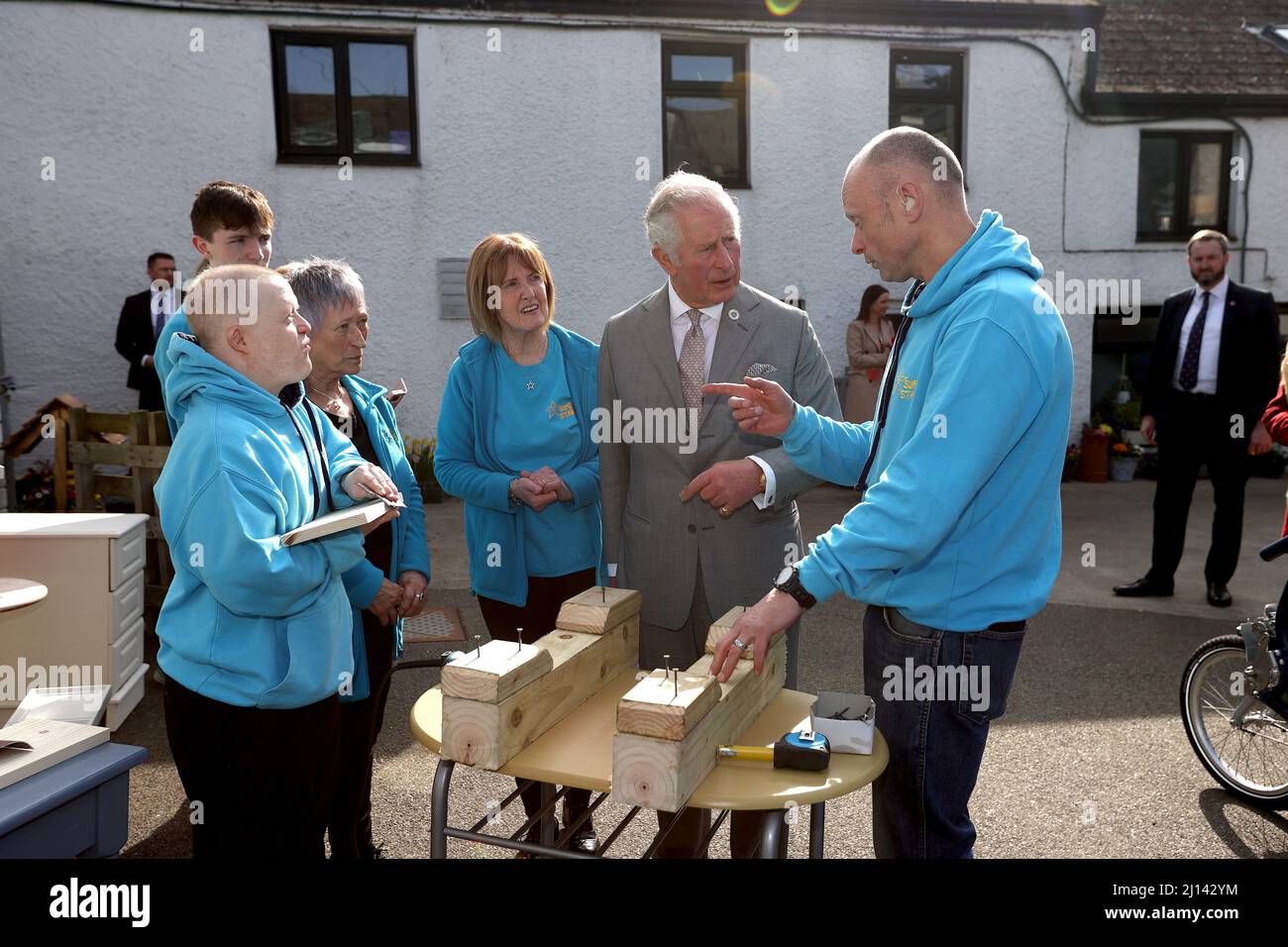 The Prince of Wales during a visit to Cookstown, County Tyrone, where ...