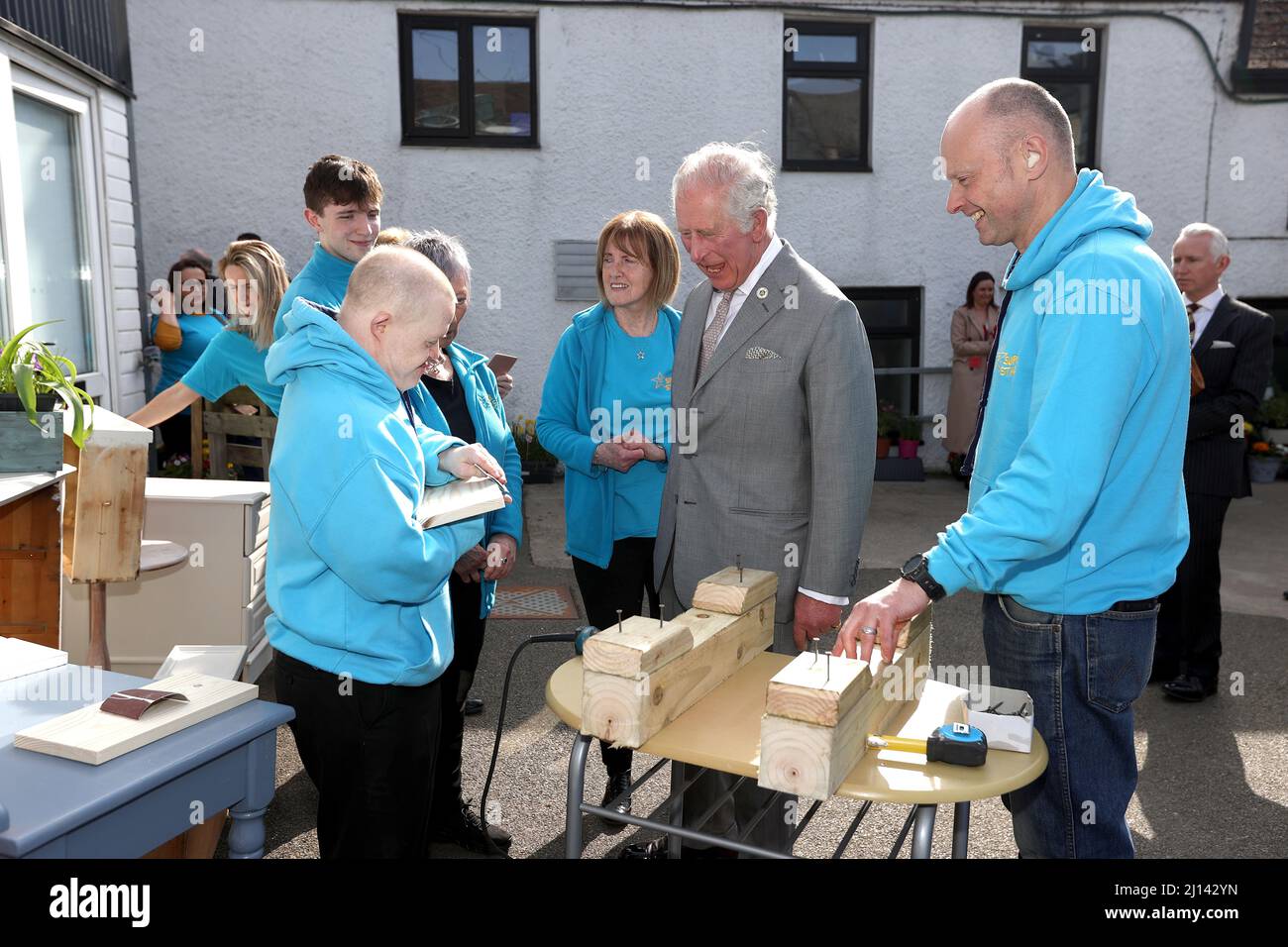 The Prince of Wales during a visit to Cookstown, County Tyrone, where ...