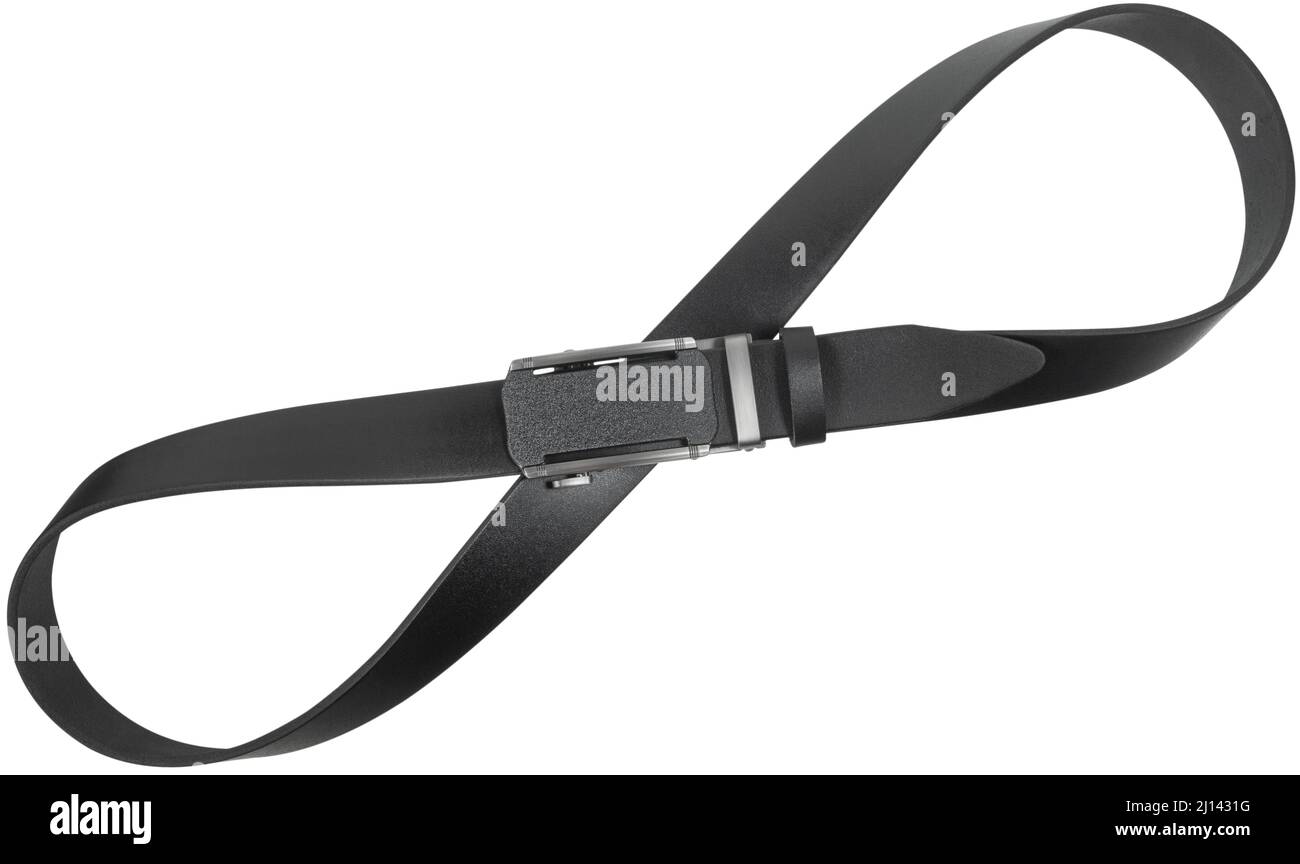 Holeless leather belt isolated on white background Stock Photo - Alamy