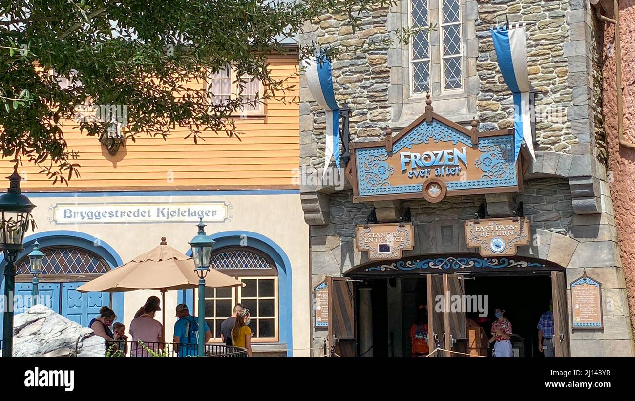 Orlando, FL USA- August 3, 2020: The Frozen ride at the Norway ...