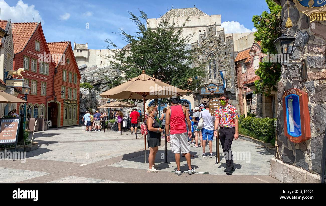 Orlando, FL USA- August 3, 2020: The Frozen ride at the Norway ...