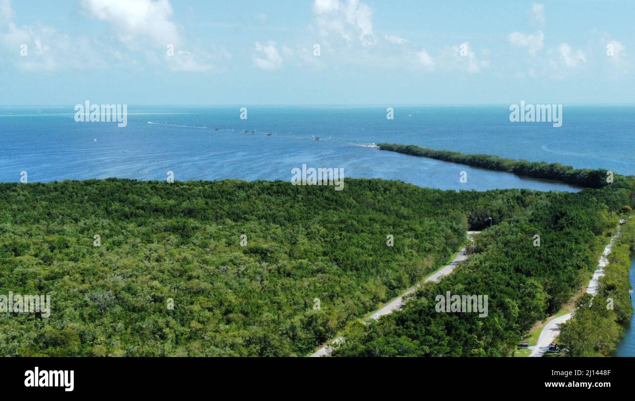 Aerial view of Florida's southwest marina in the United States Stock ...