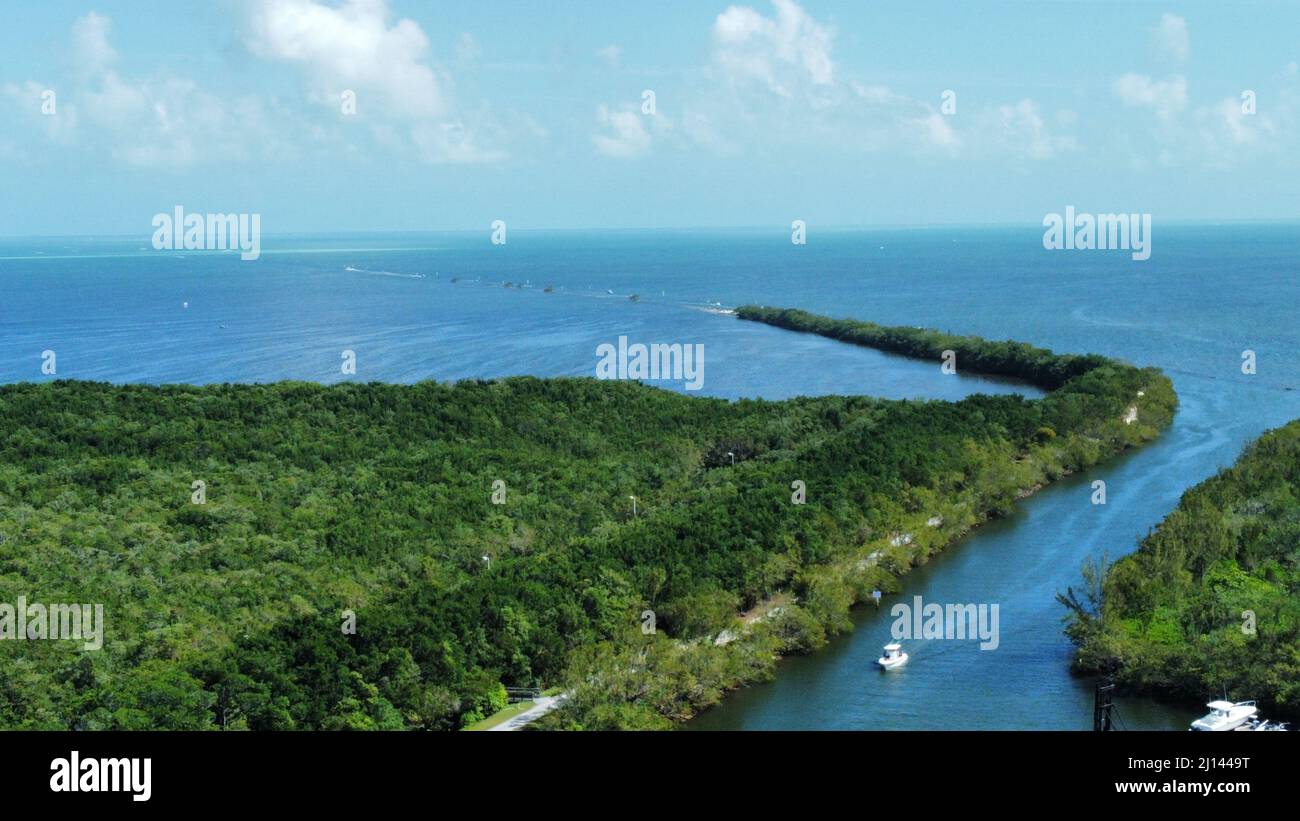 Aerial view of Florida's southwest marina in the United States Stock ...