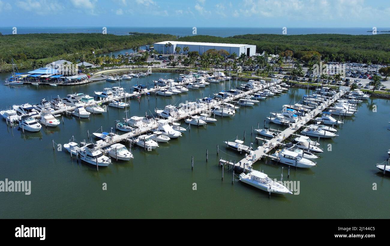 Aerial view of Florida's southwest marina in the United States Stock ...