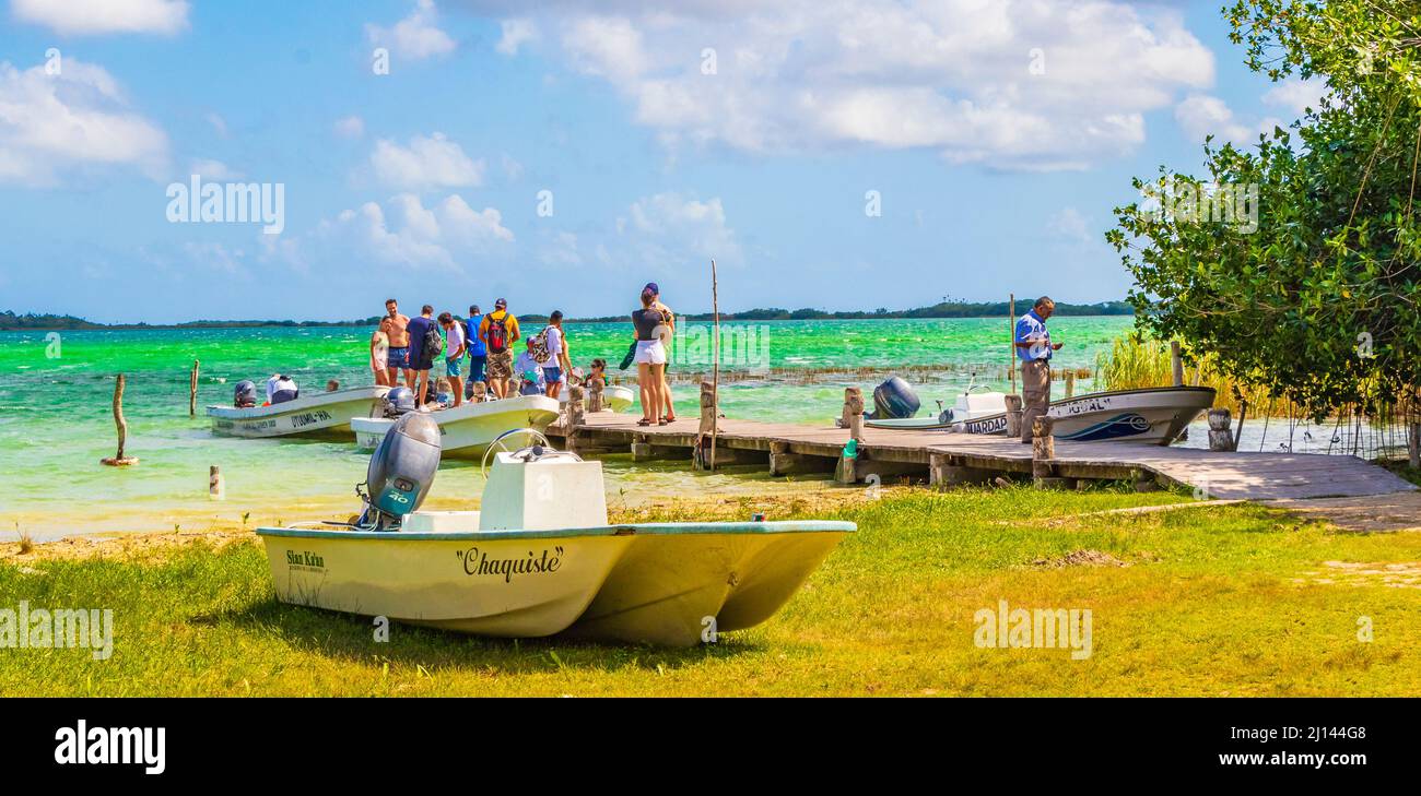 Muyil Mexico 02. February 2022 Panorama view to the Muyil Lagoon in the ...