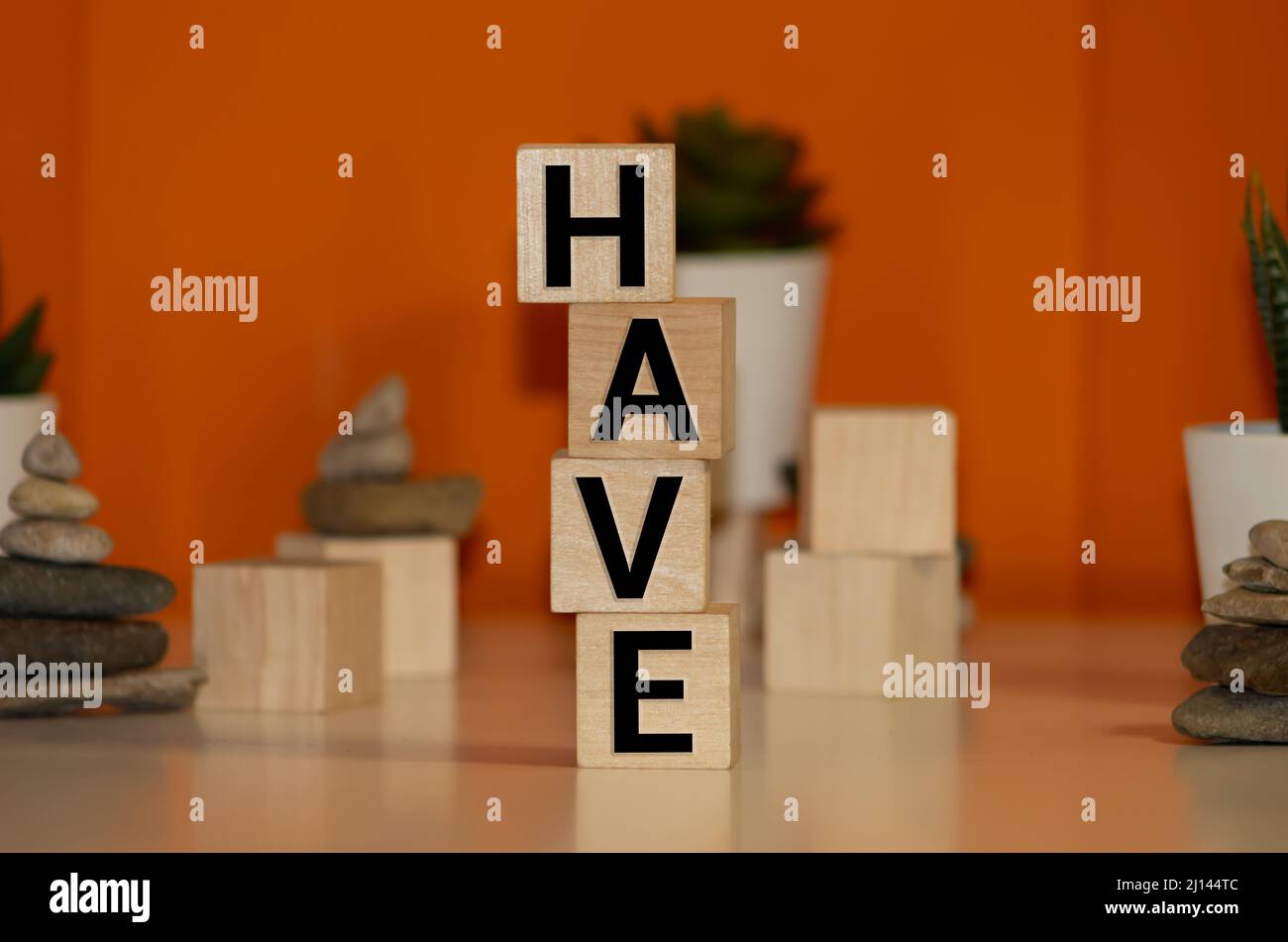 words Have written in wooden alphabet letters isolated on an craft ...