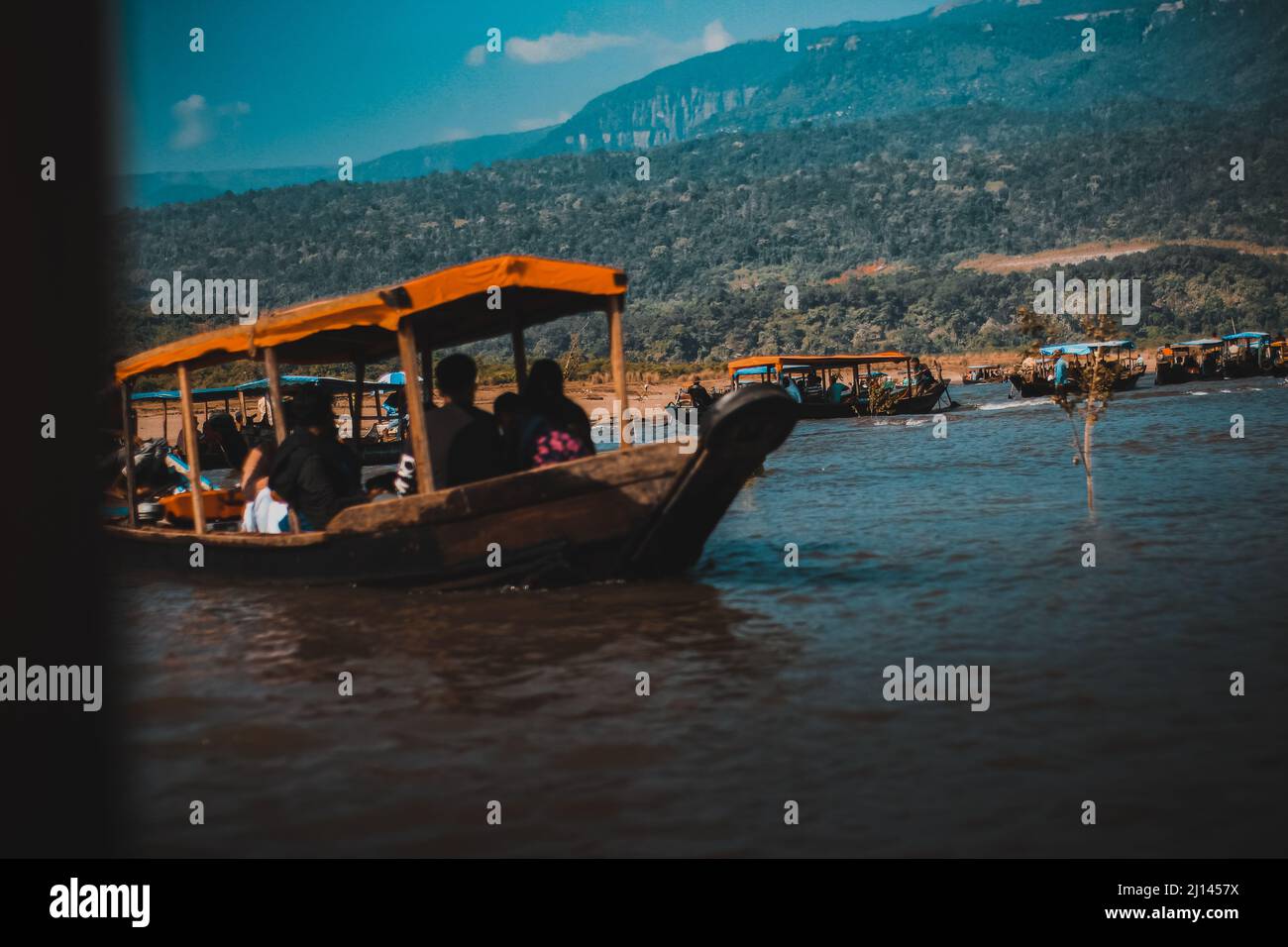 The beautiful boat on the lake Stock Photo - Alamy