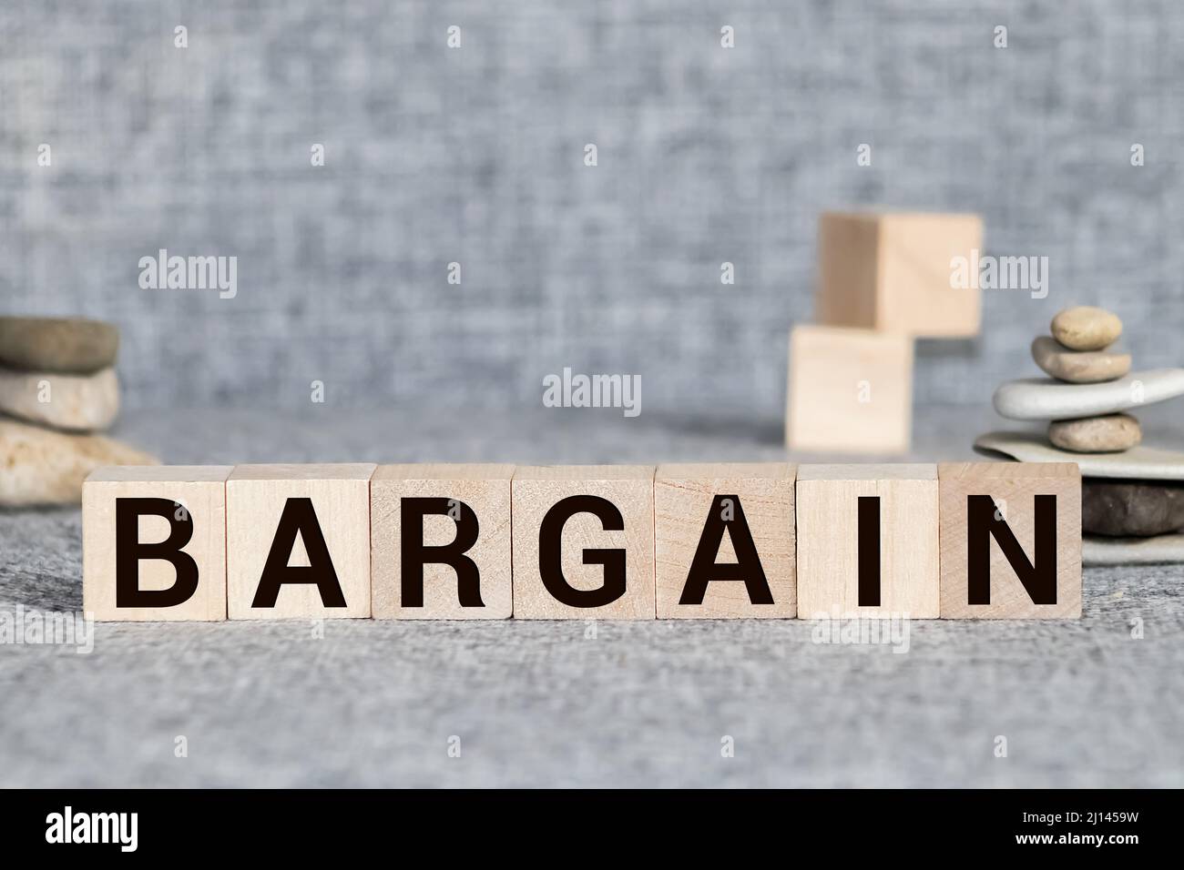 BARGAIN word made with building blocks isolated on white Stock Photo ...