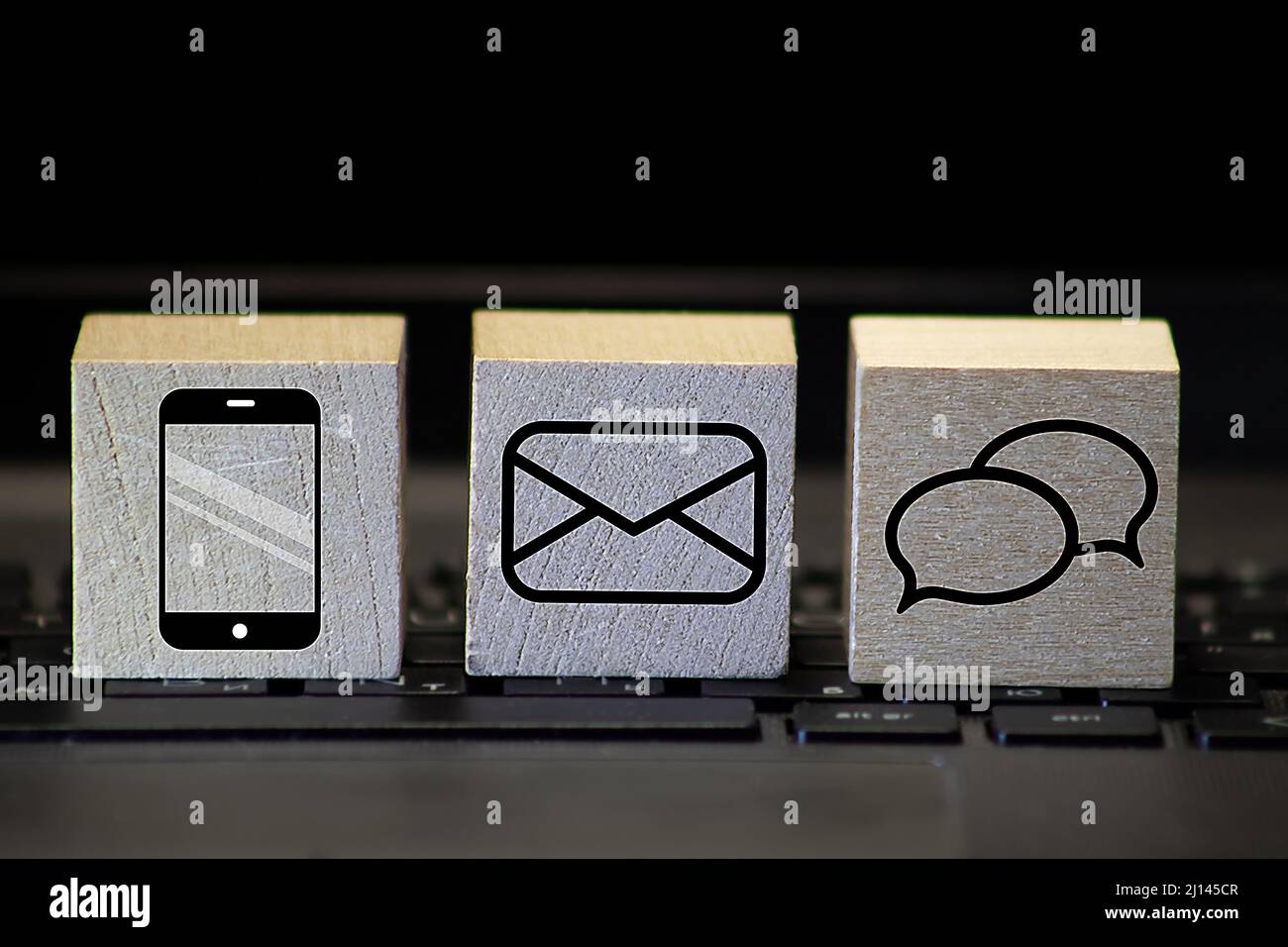 Wood block symbol telephone, mail, address and mobile phone. Website ...