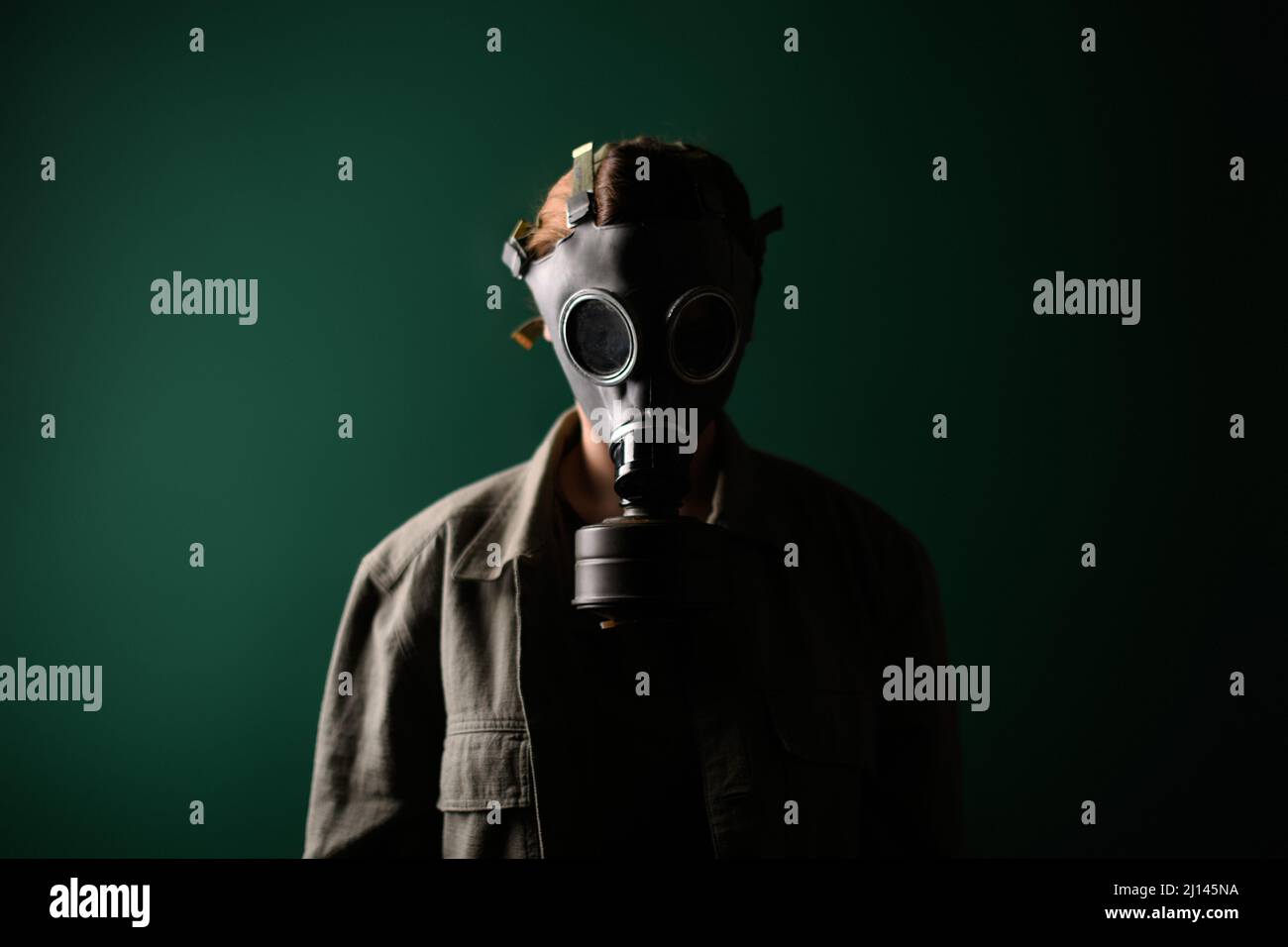 Photo of a military man in a gas mask, apocalypse, nuclear weapons ...