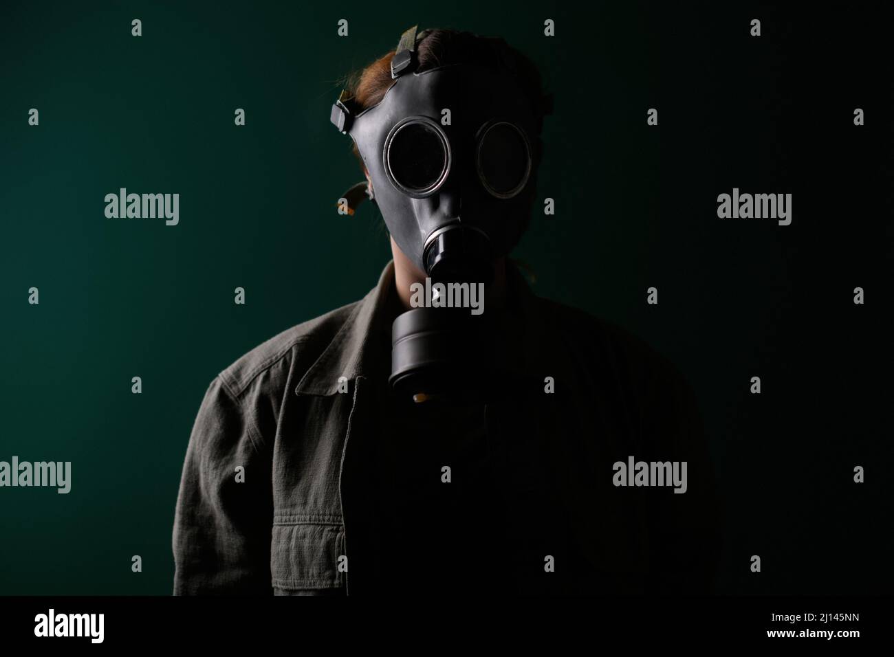 Photo of a military man in a gas mask, apocalypse, nuclear weapons ...