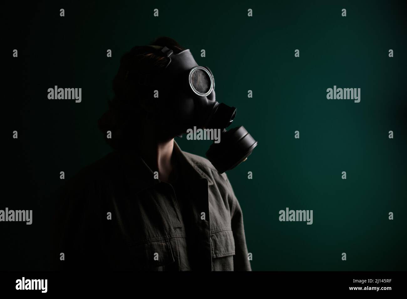 Photo of a military man in a gas mask, apocalypse, nuclear weapons ...