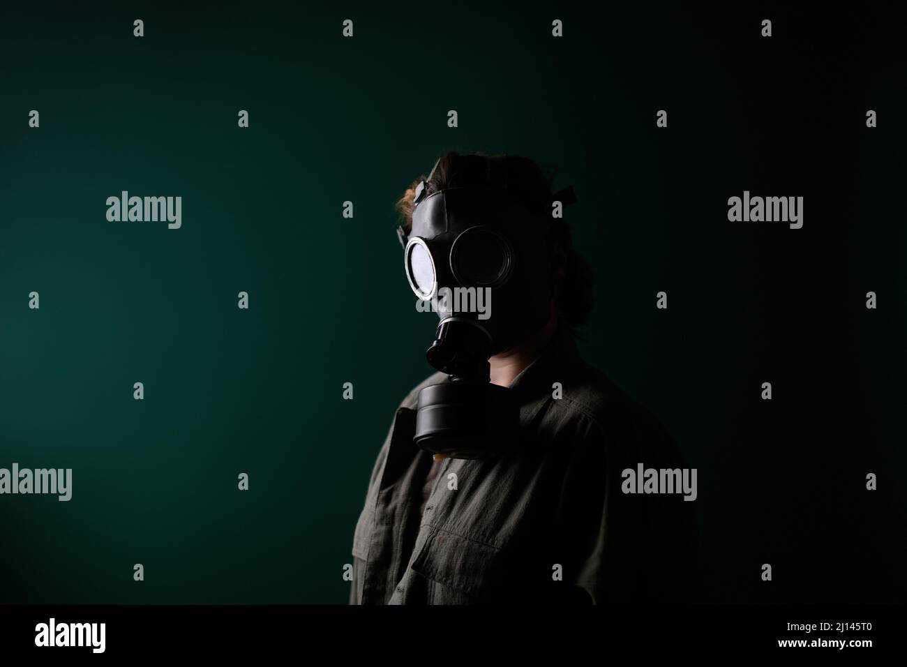 Photo of a military man in a gas mask, apocalypse, nuclear weapons ...