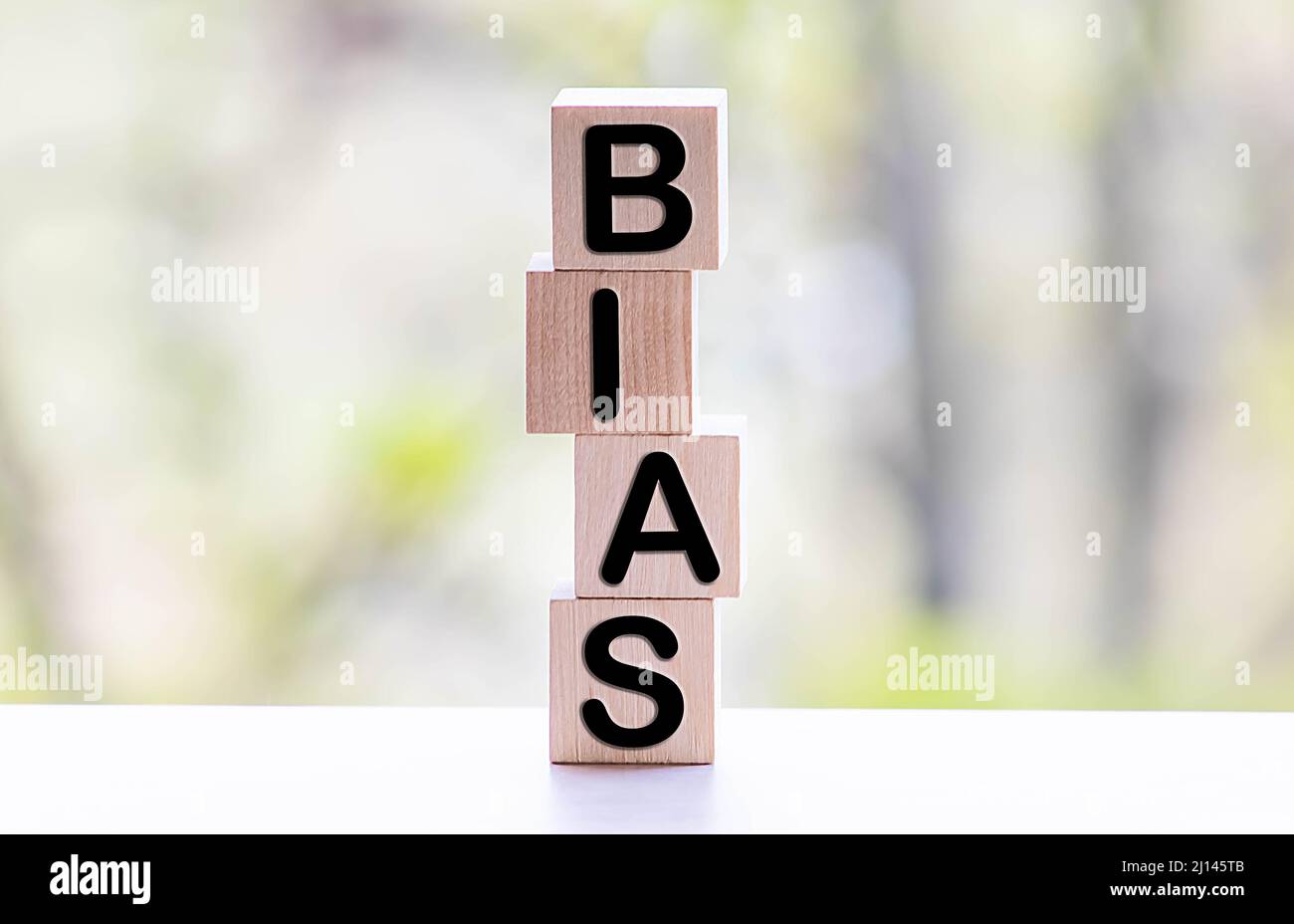 Bias - word from wooden blocks with letters, personal opinions ...