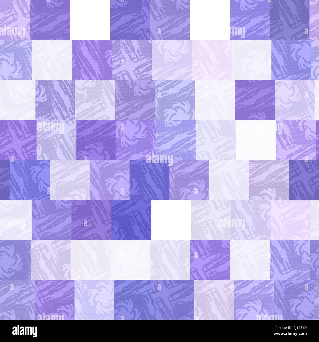 Random patchwork purple mosaic pixel grid seamless pattern. Modern ...