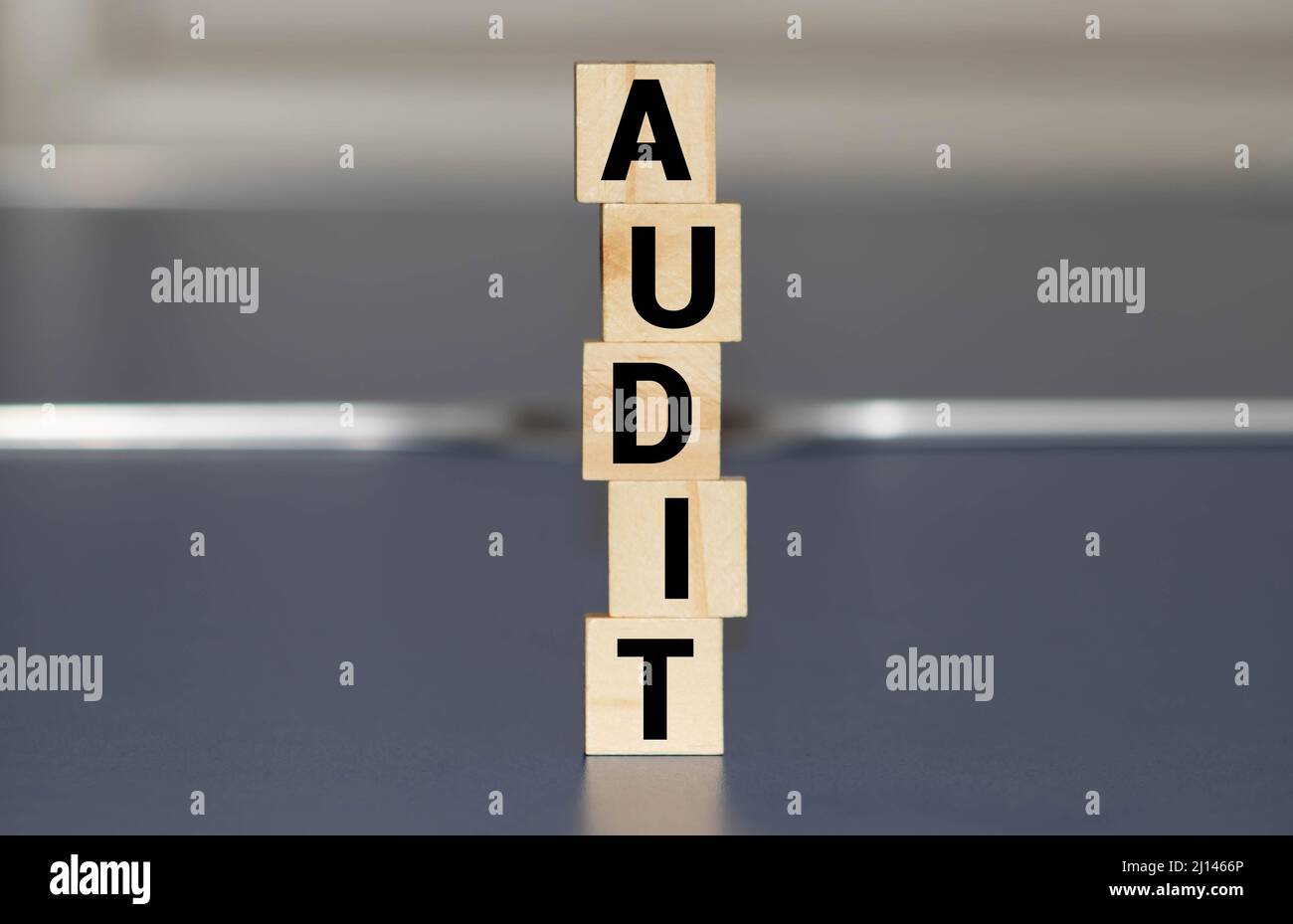 AUDIT word on building block, business concept Stock Photo - Alamy