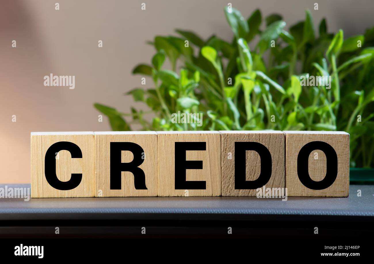 word creed on white toy cubes, business concept Stock Photo - Alamy