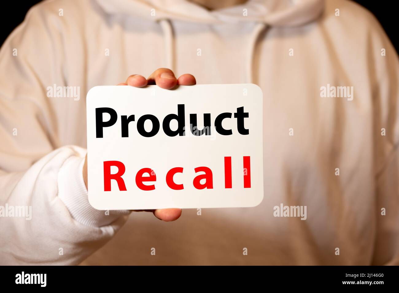 Product Recall card isolated on white background Stock Photo - Alamy