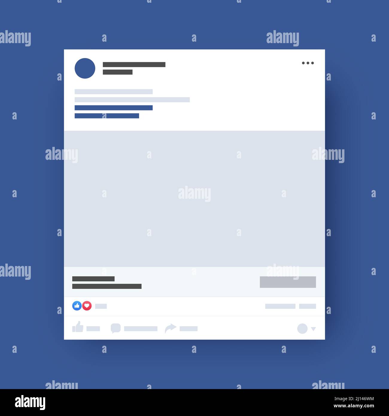 Social Media Template Mockup Simple Page Profile Stock Vector Image ...