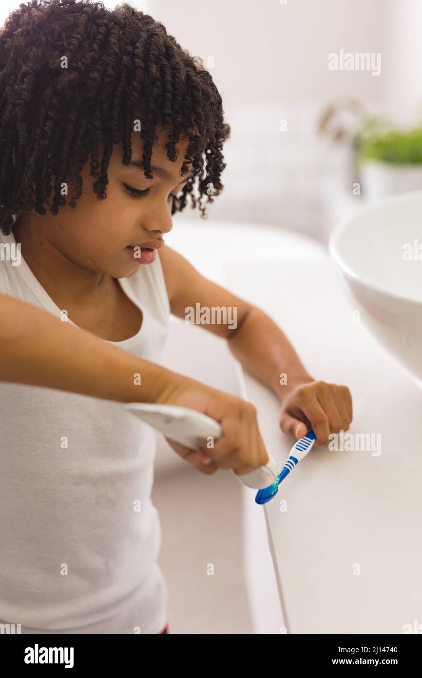 Boy in bathroom hi-res stock photography and images - Alamy