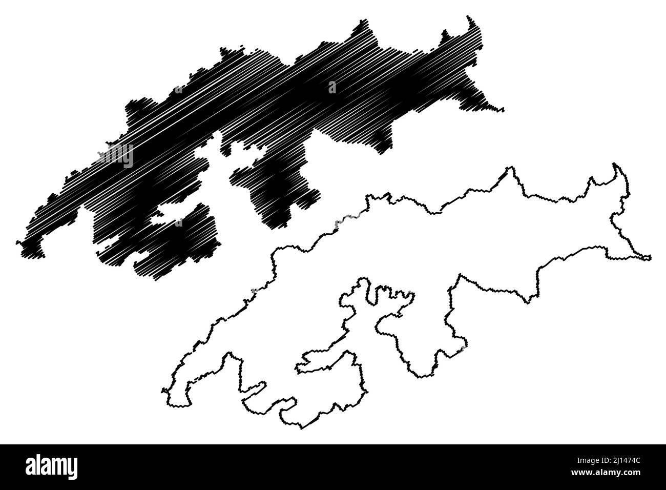 King George island (South Shetland Islands Archipelago, Antarctica) map vector illustration ...