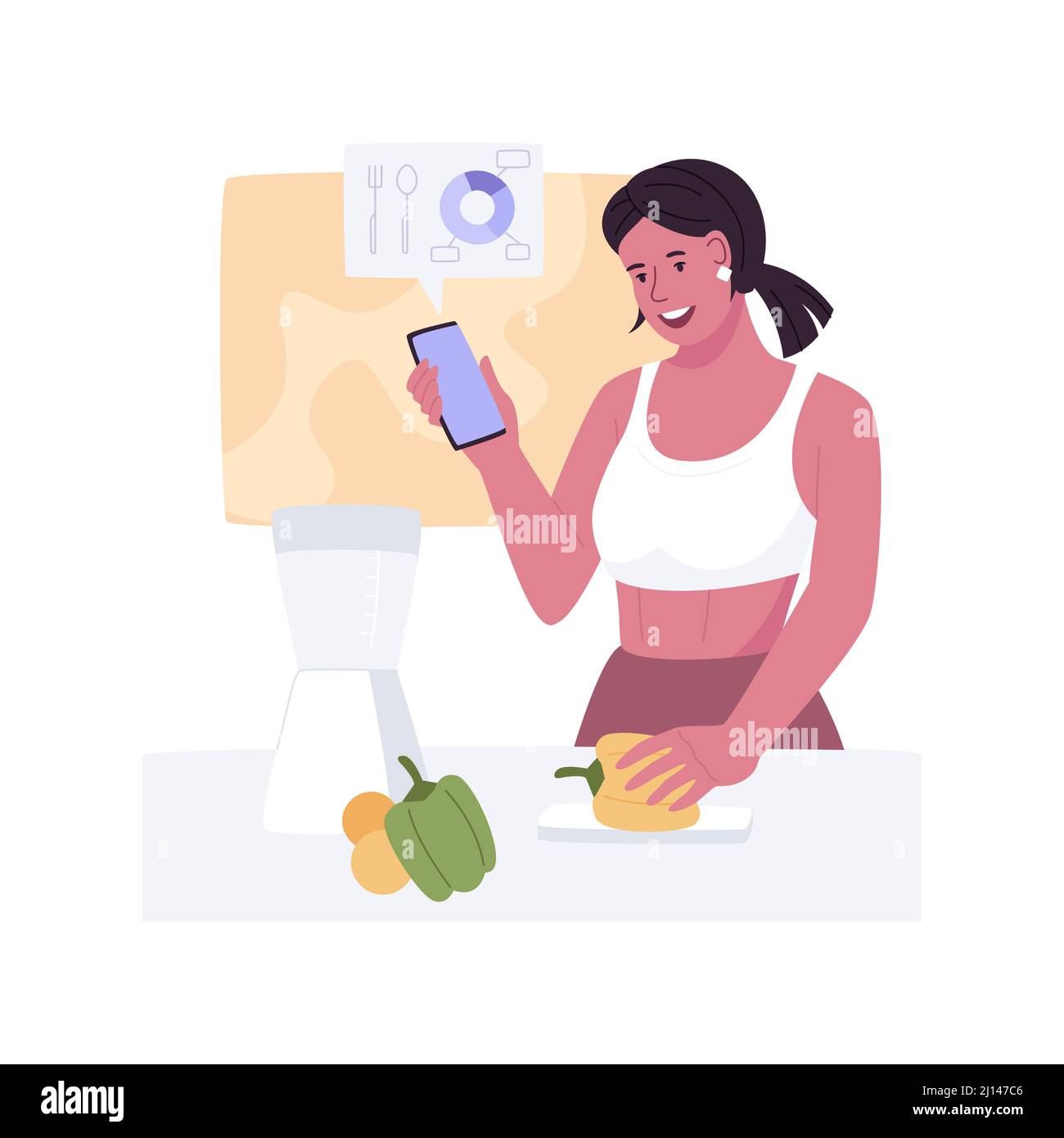 Counting calories isolated cartoon vector illustrations Stock Vector ...