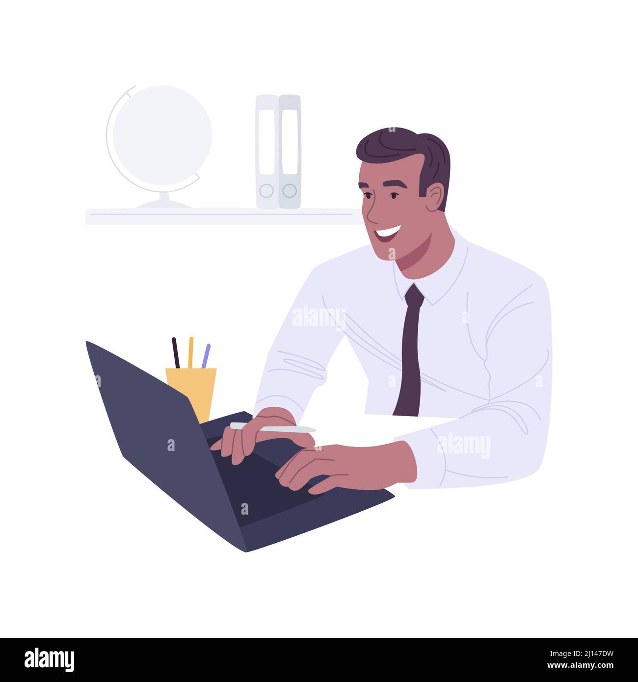 Work and study isolated cartoon vector illustrations Stock Vector Image ...