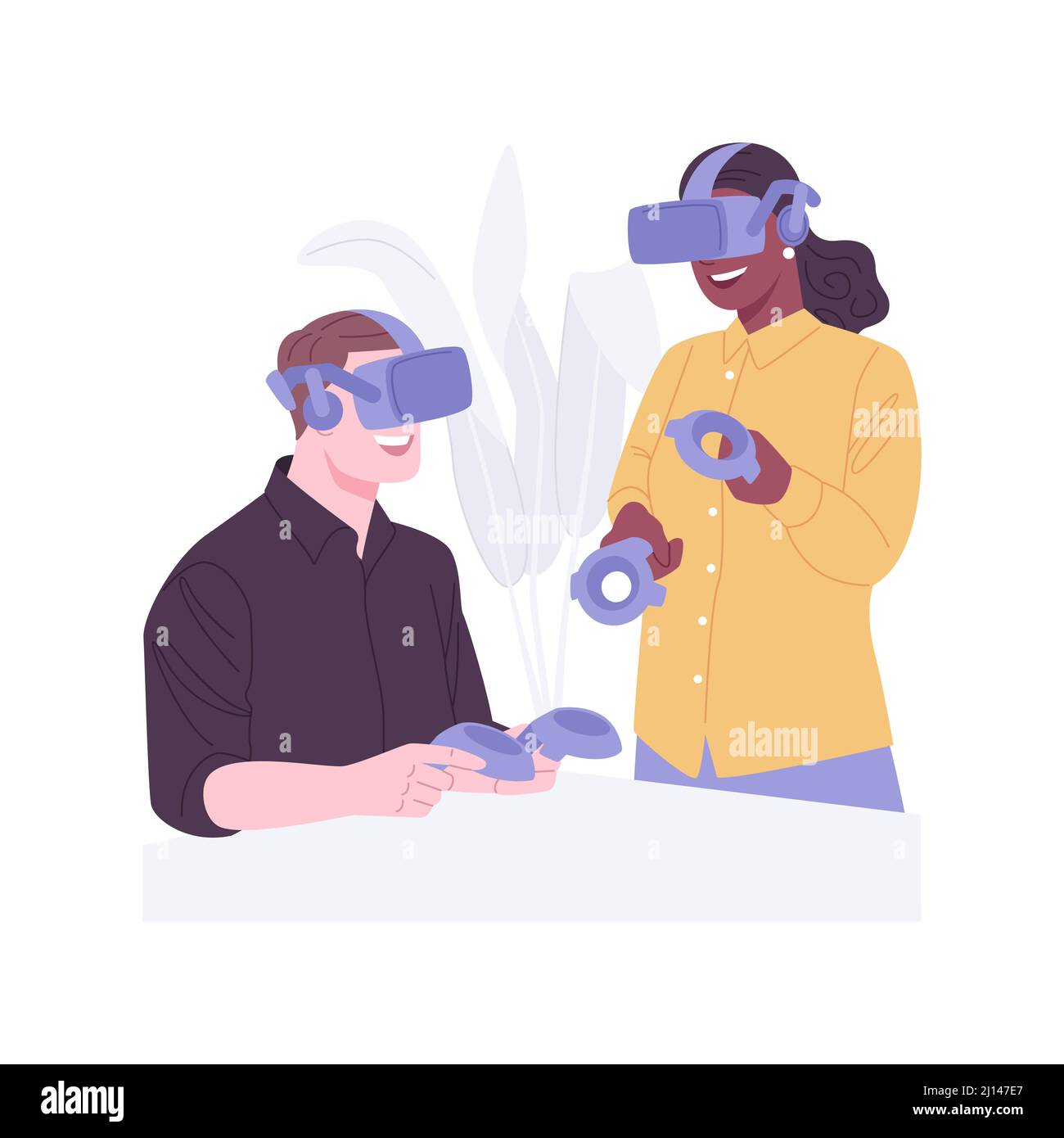 VR gaming isolated cartoon vector illustrations Stock Vector Image ...