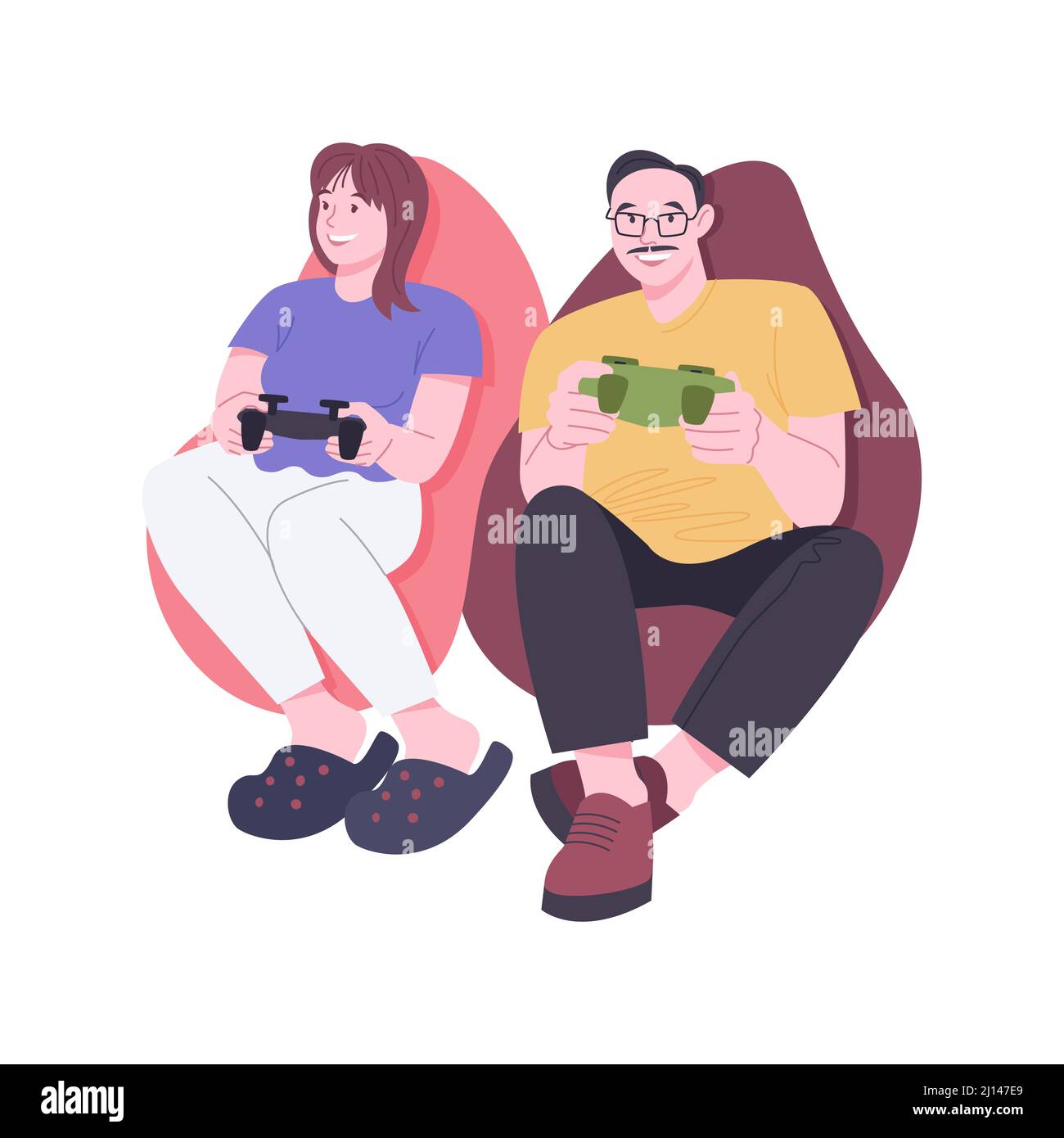 Video gaming lounge isolated cartoon vector illustrations Stock Vector ...